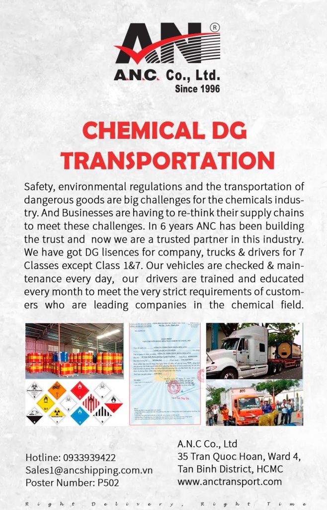 THE POSTER: CHEMICAL DG TRANSPORTATION – ANC CO.,Ltd